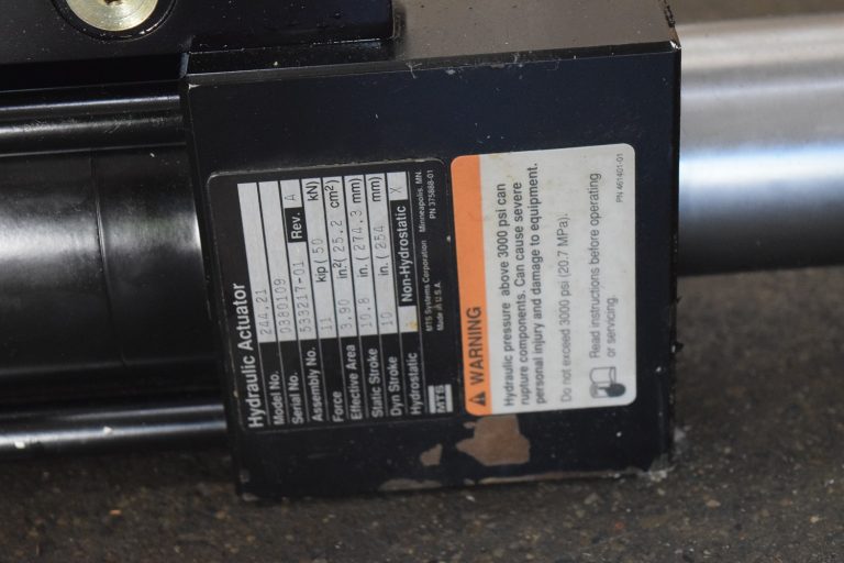 11KIP (50 kN) MTS 244.21 Hydraulic Actuator | Frank Bacon